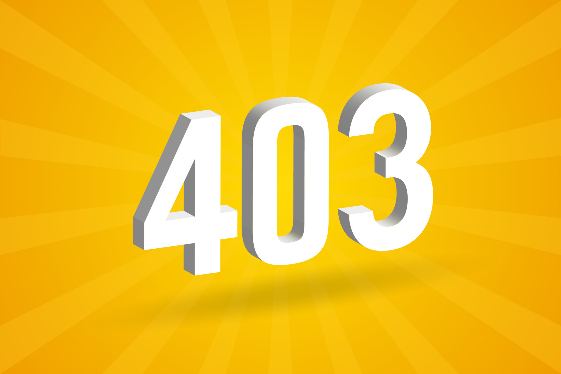 3D 403 number font alphabet. White 3D Number 403 with yellow background 13890442 Vector Art at ...