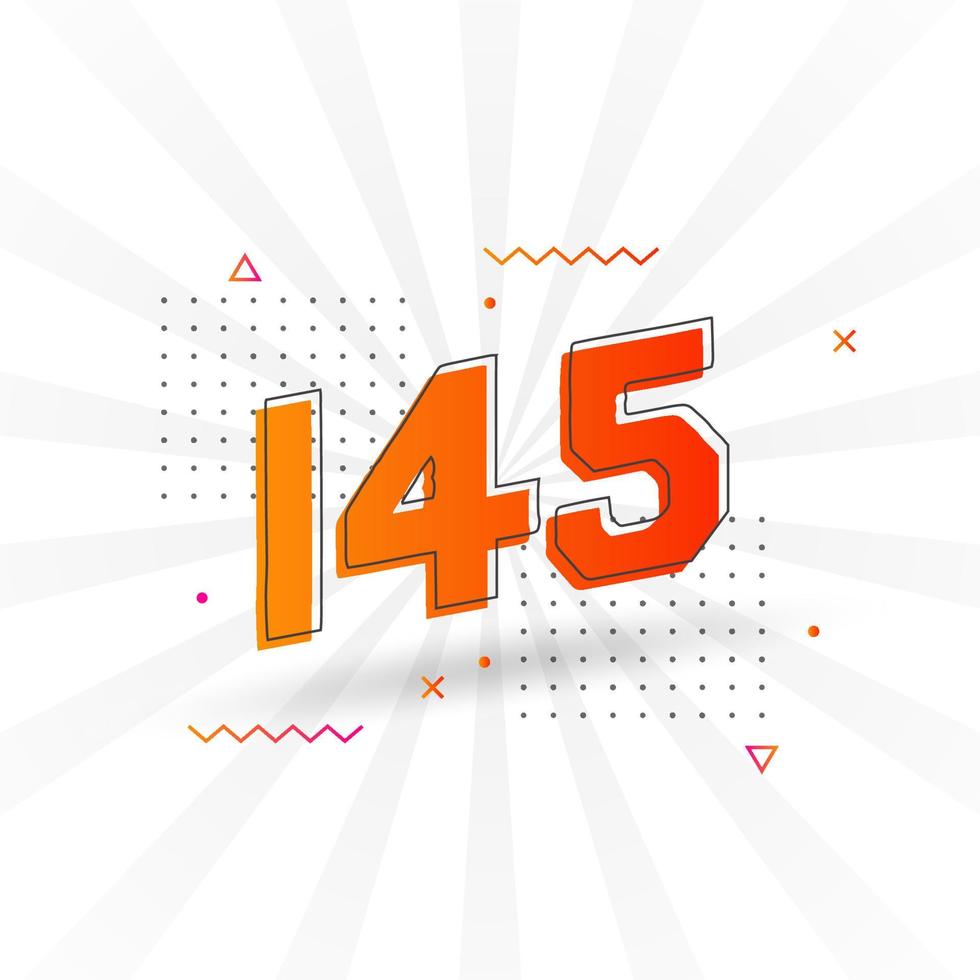 145 number vector font alphabet. Number 145 with decorative element stock vector 13890544 Vector ...