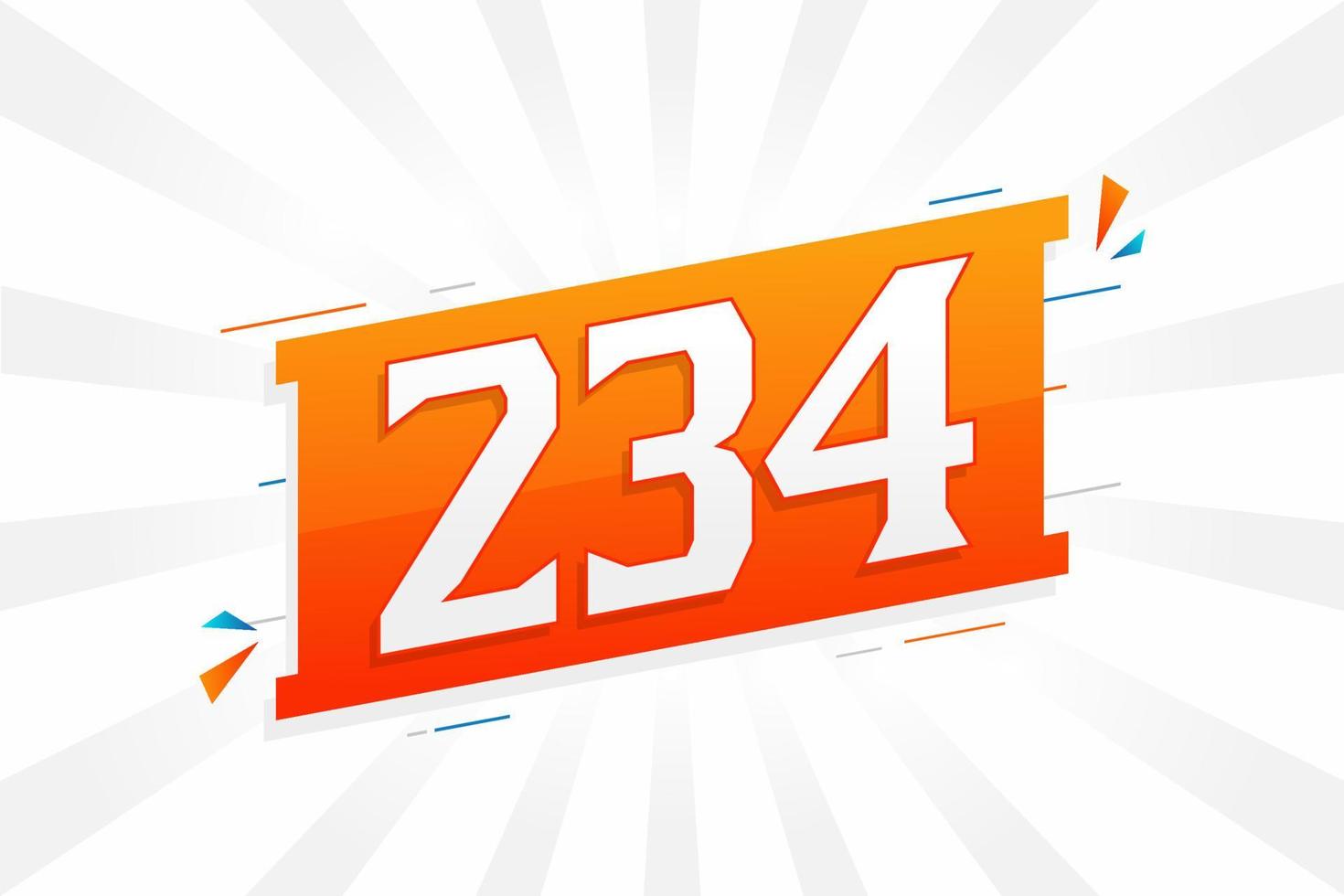 234 number vector font alphabet. Number 234 with decorative element stock vector 13890556 Vector ...