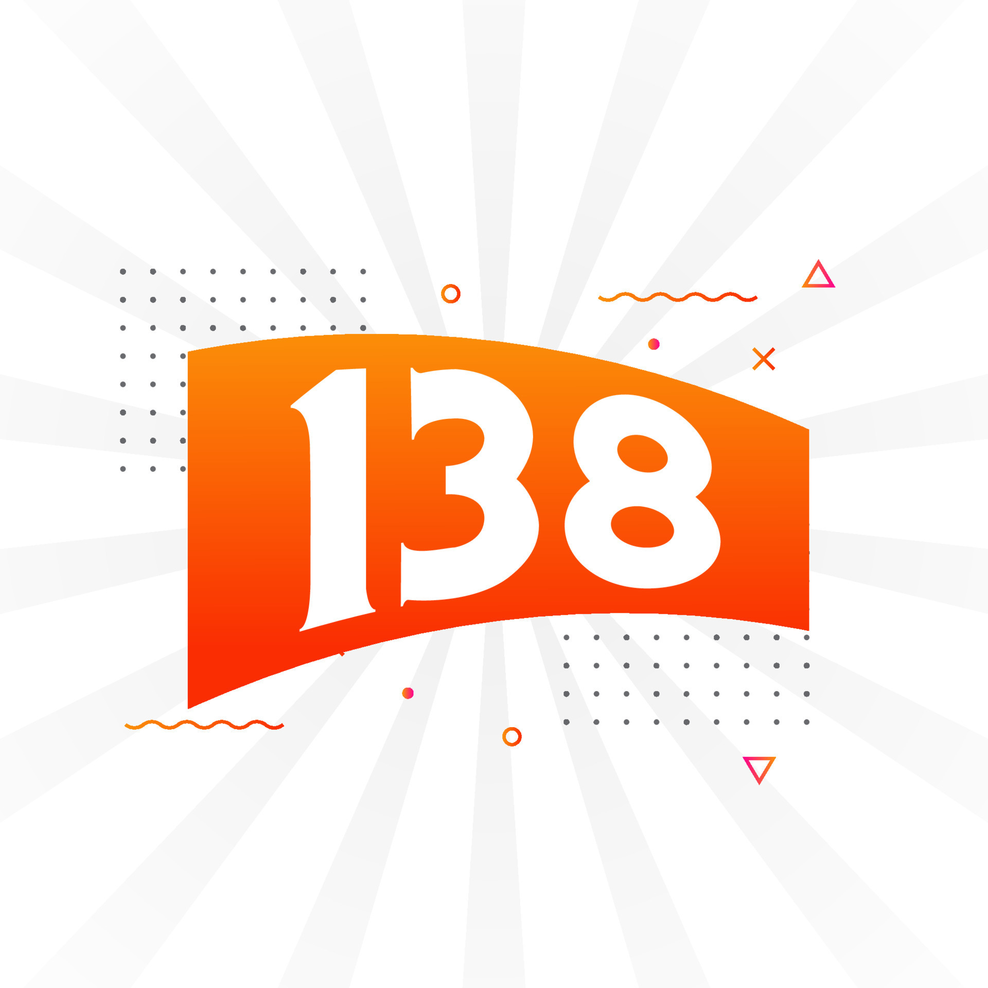 138 number vector font alphabet. Number 138 with decorative element ... 138 number vector font alphabet. Number 138 with decorative element ...