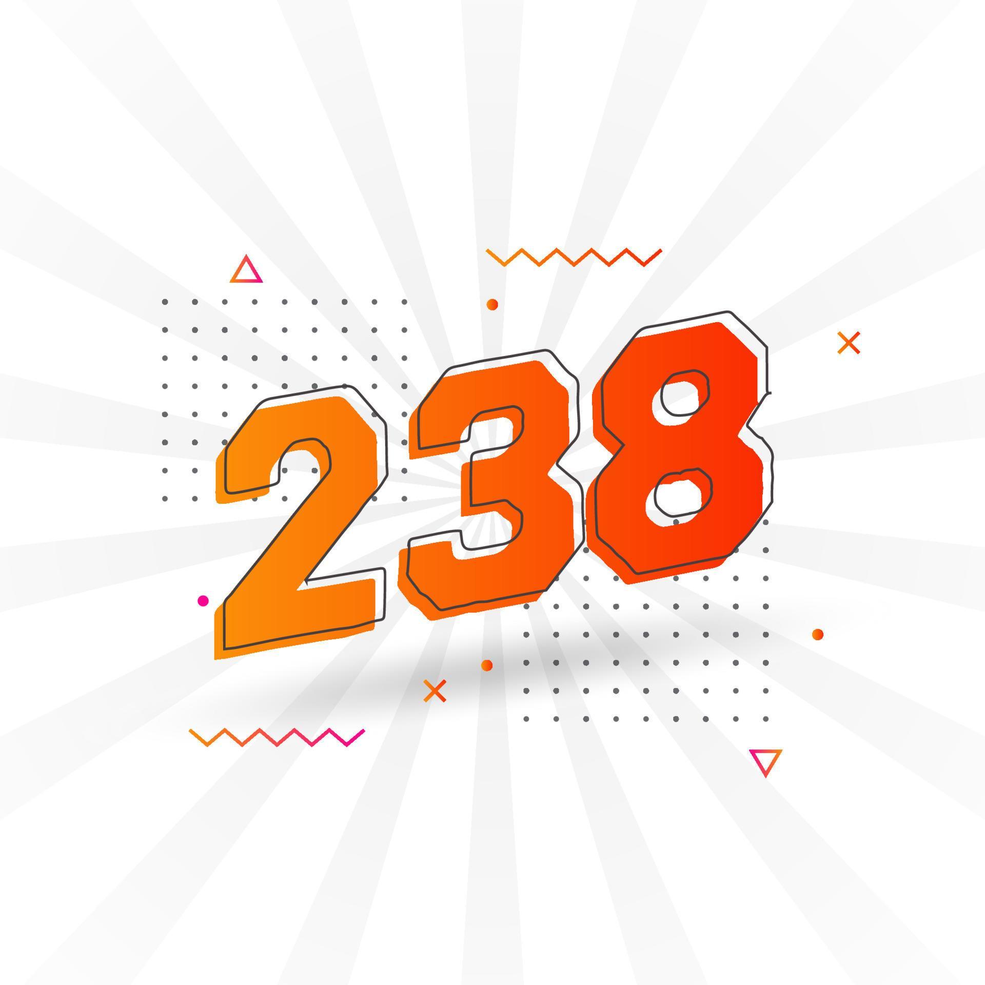 238 number vector font alphabet. Number 238 with decorative element ...