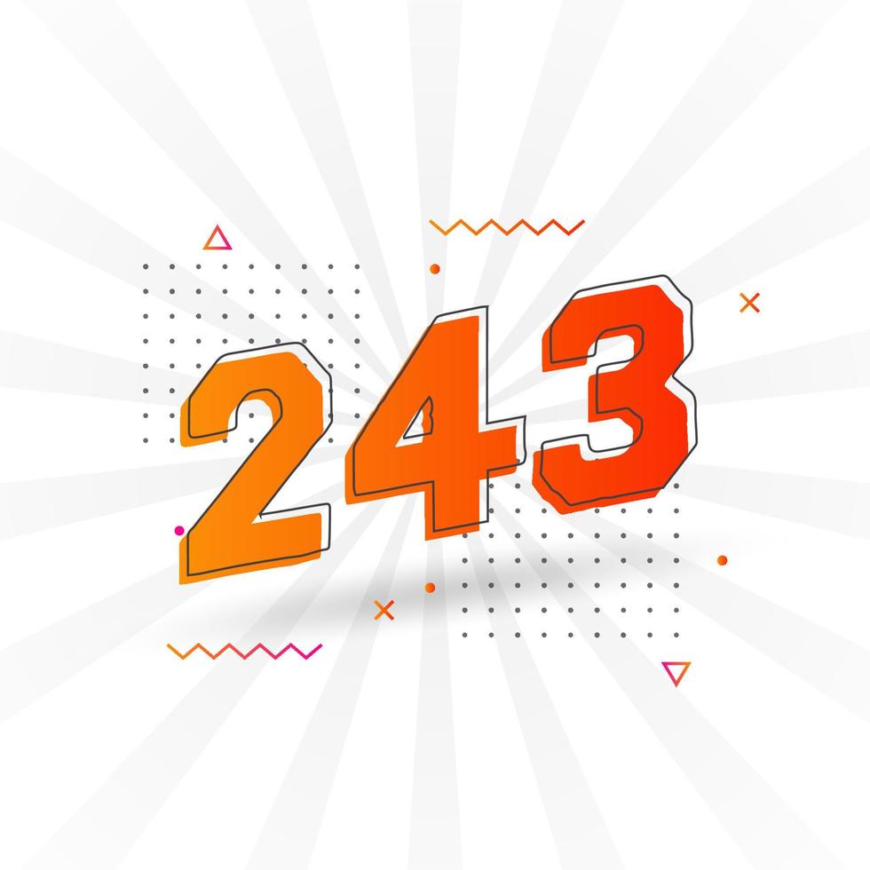 243 number vector font alphabet. Number 243 with decorative element stock vector 13890684 Vector ...