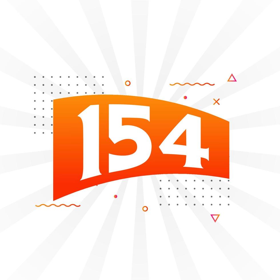 154 number vector font alphabet. Number 154 with decorative element stock vector 13890696 Vector ...
