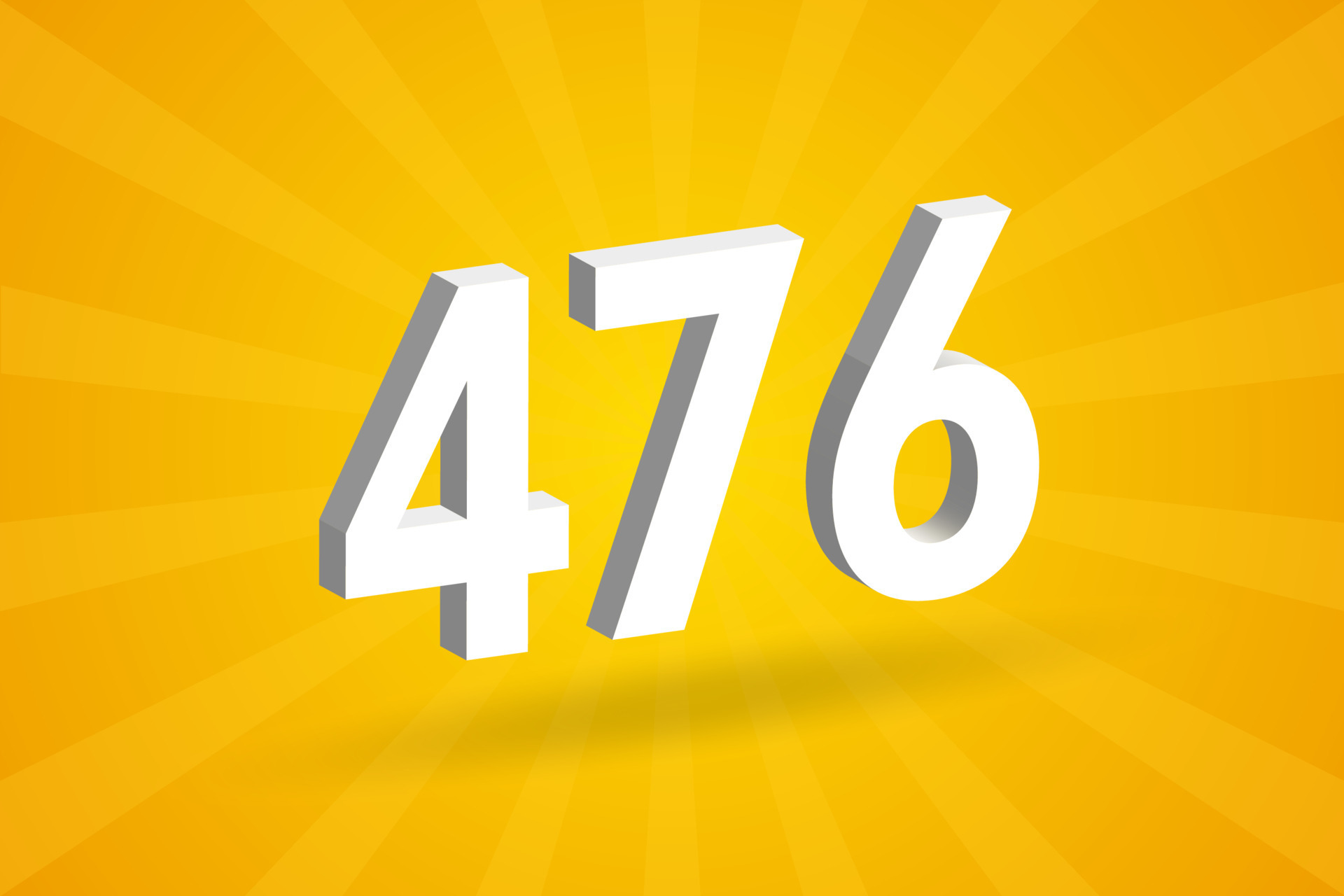 3D 476 number font alphabet. White 3D Number 476 with yellow background ... 3D 476 number font alphabet. White 3D Number 476 with yellow background ...