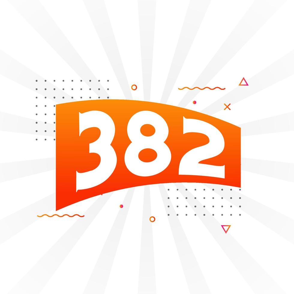 382 number vector font alphabet. Number 382 with decorative element stock vector 13890730 Vector ...