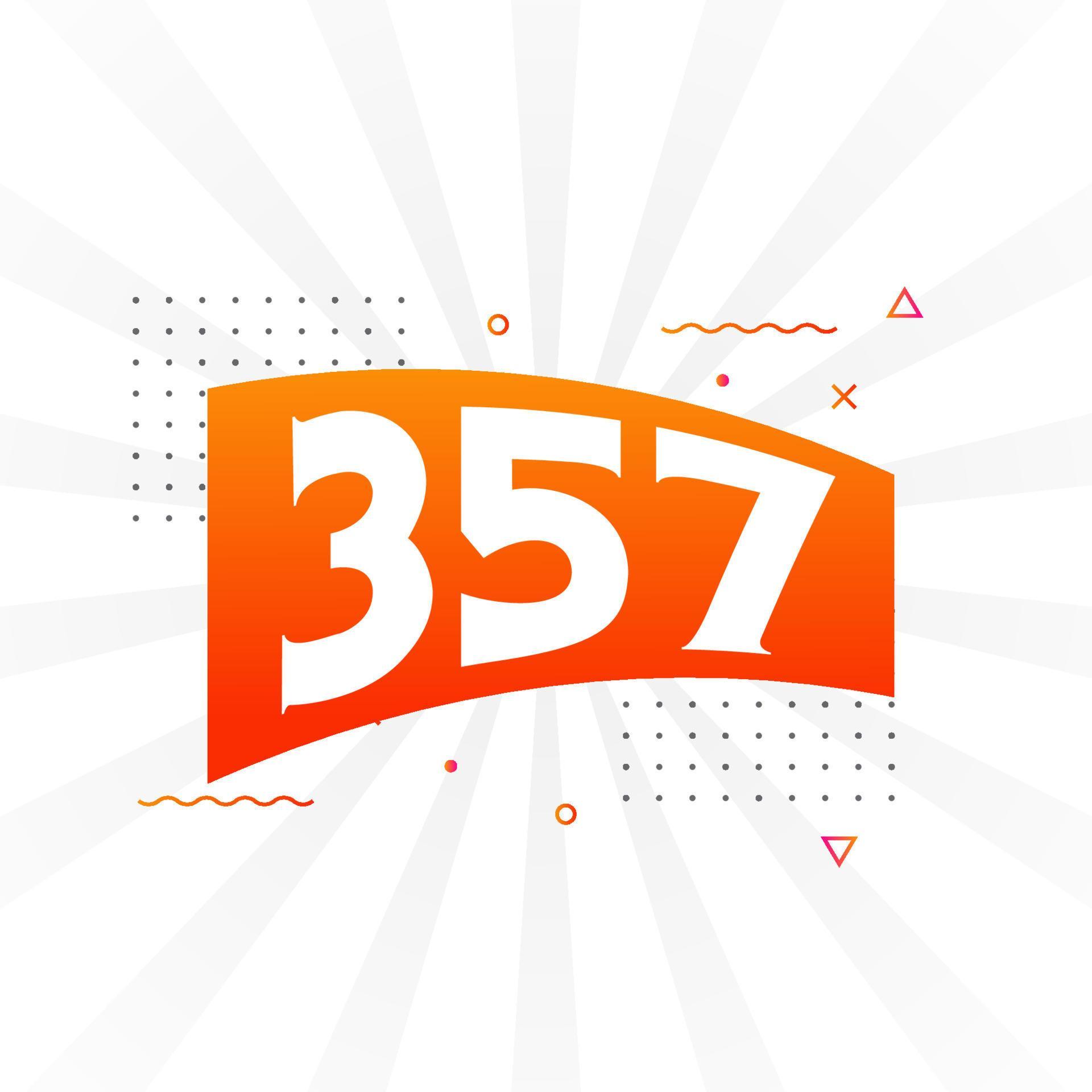 Alfabeto de fuente vectorial de 357 números. número 357 con elemento decorativo vector stock ...