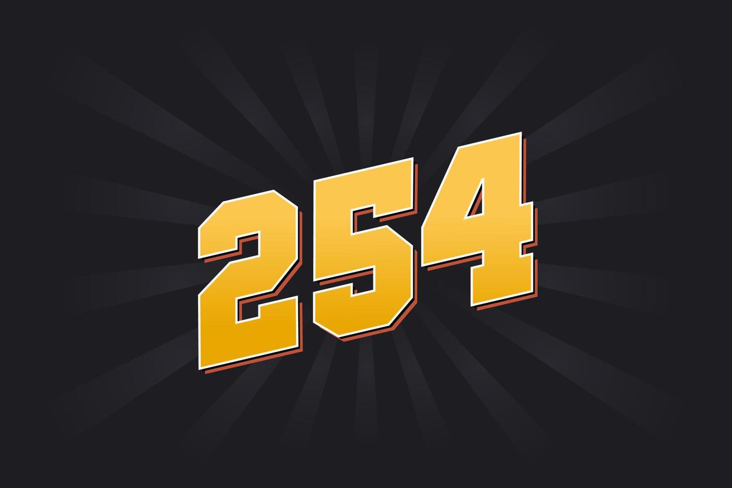 Number 254 vector font alphabet. Yellow 254 number with black ... Number 254 vector font alphabet. Yellow 254 number with black ...