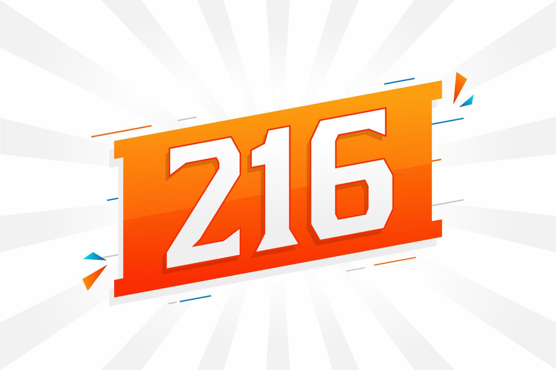 216 Number Vector Font Alphabet Number 216 With Decorative Element