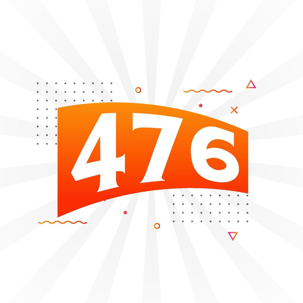 476 number vector font alphabet. Number 476 with decorative element ... 476 number vector font alphabet. Number 476 with decorative element ...