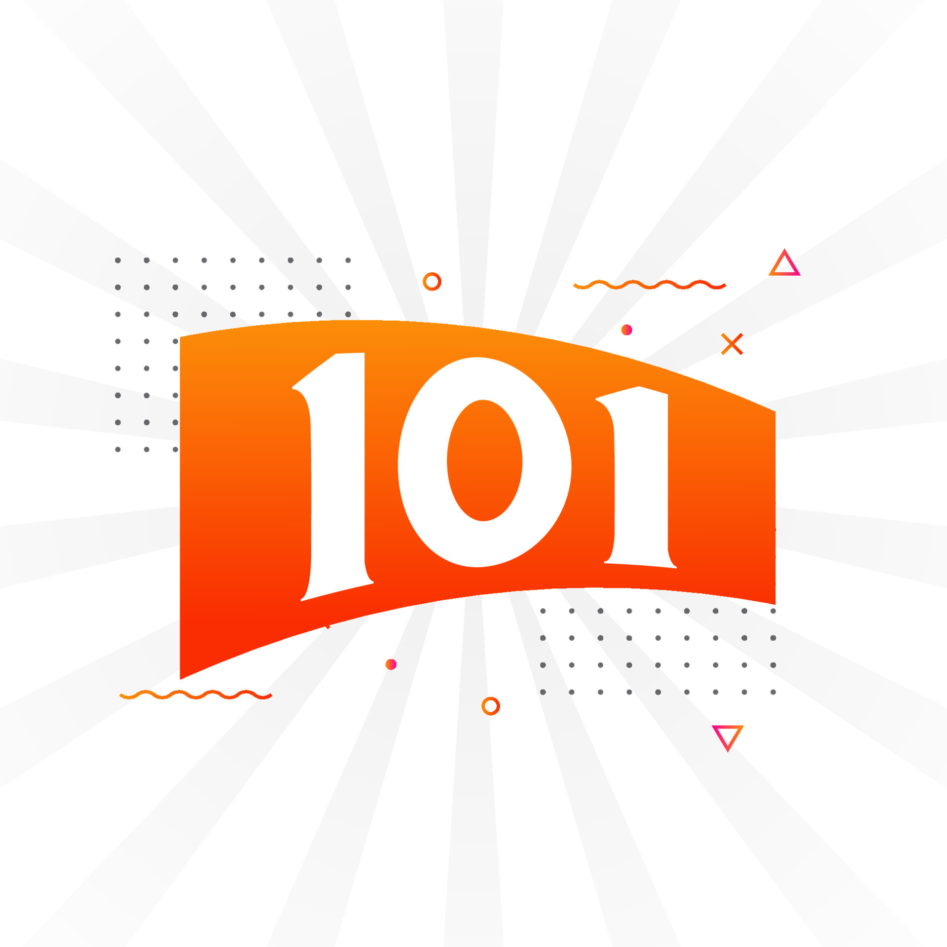 101 number vector font alphabet. Number 101 with decorative element ...