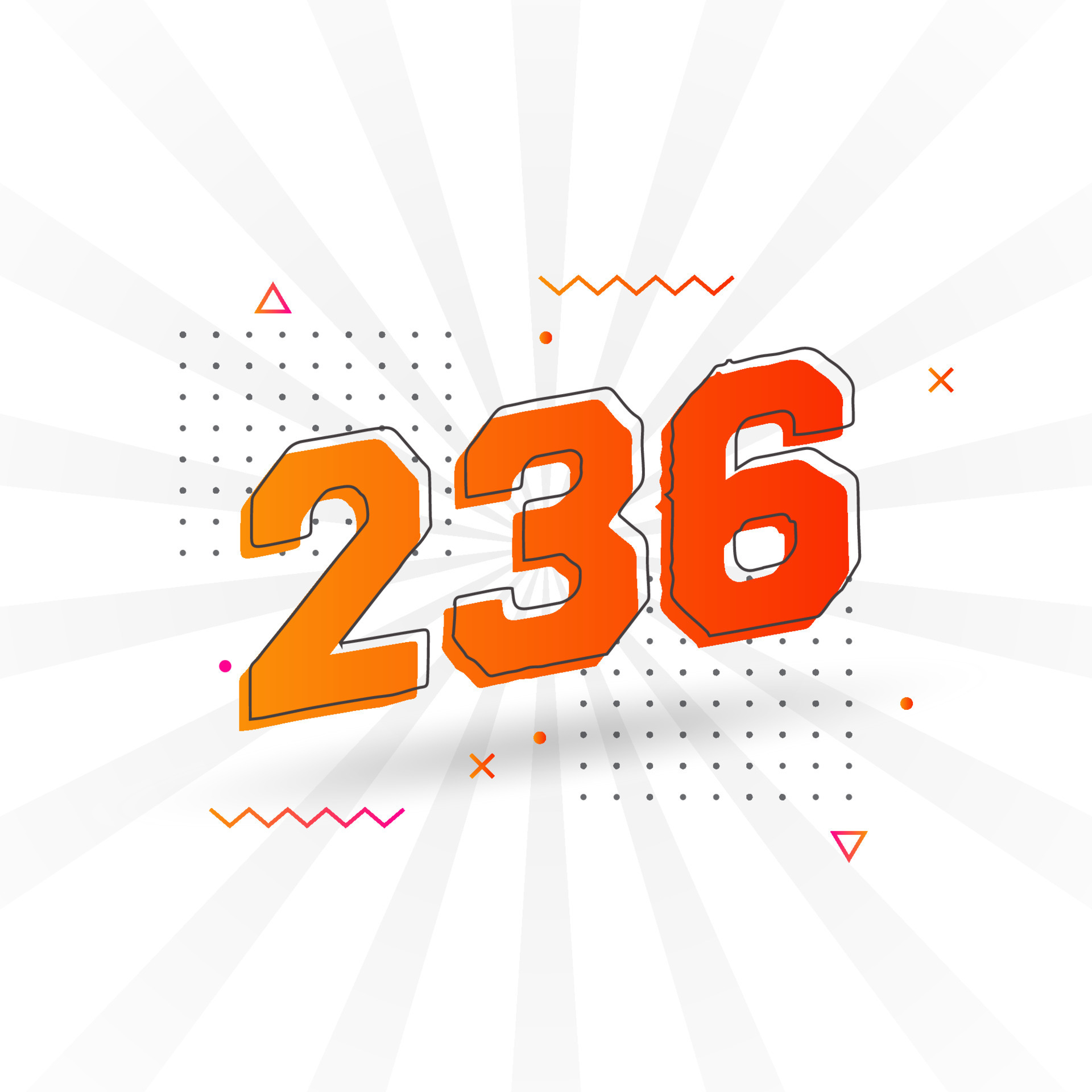 236 number vector font alphabet. Number 236 with decorative element stock vector 13890798 Vector ...