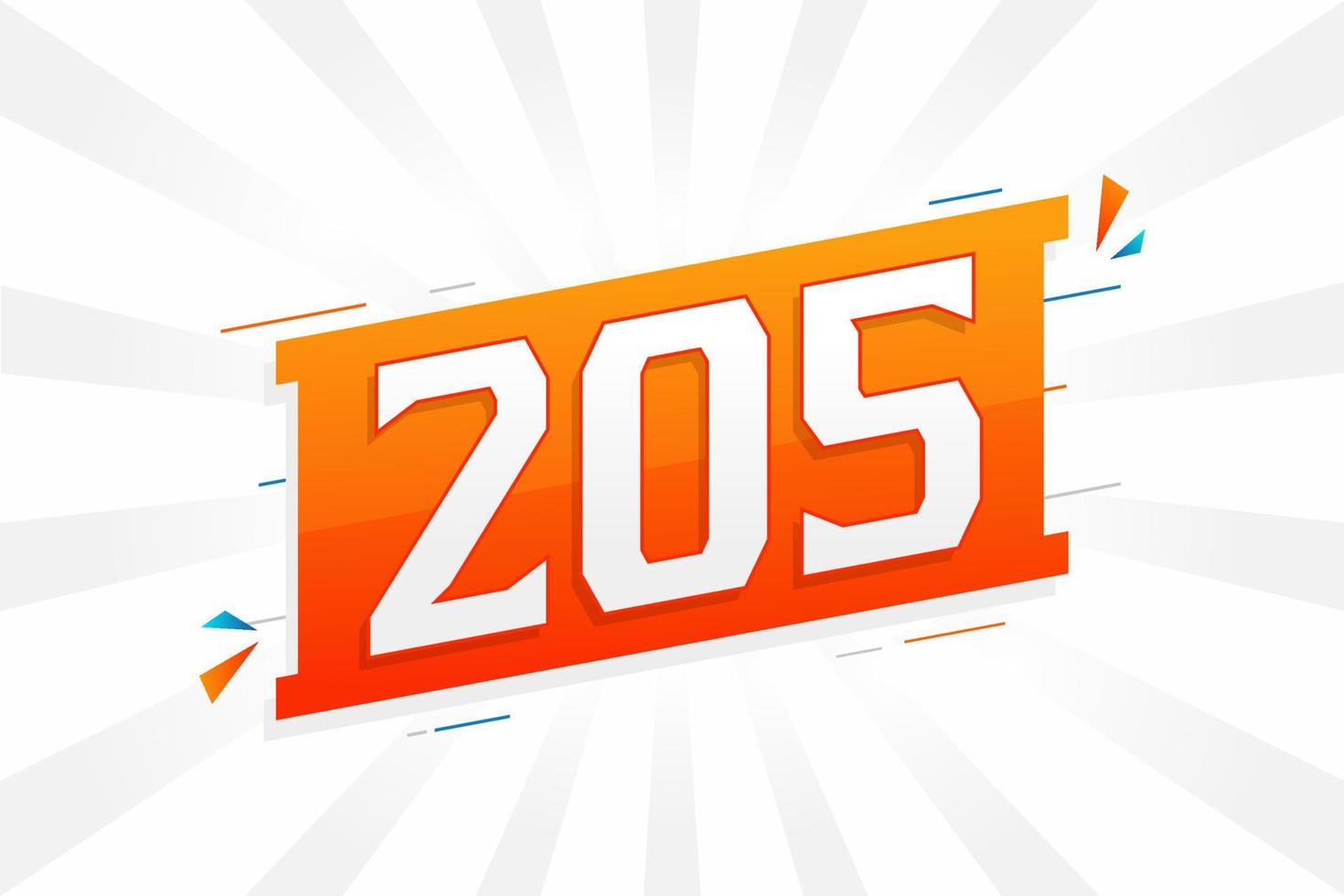 205 number vector font alphabet. Number 205 with decorative element stock vector 13891036 Vector ...