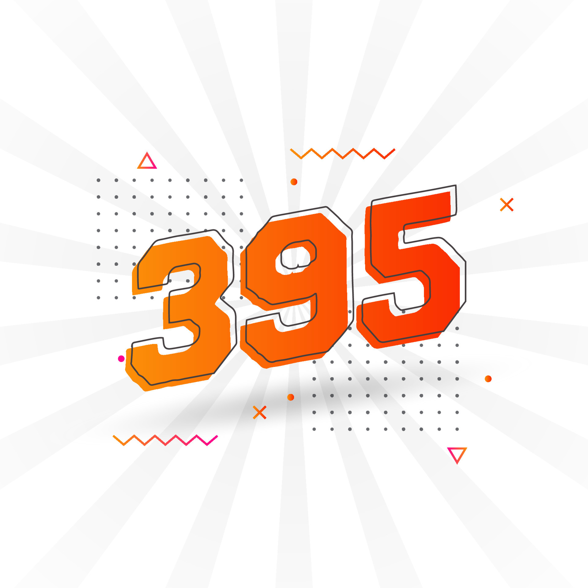 395 number vector font alphabet. Number 395 with decorative element ... 395 number vector font alphabet. Number 395 with decorative element ...