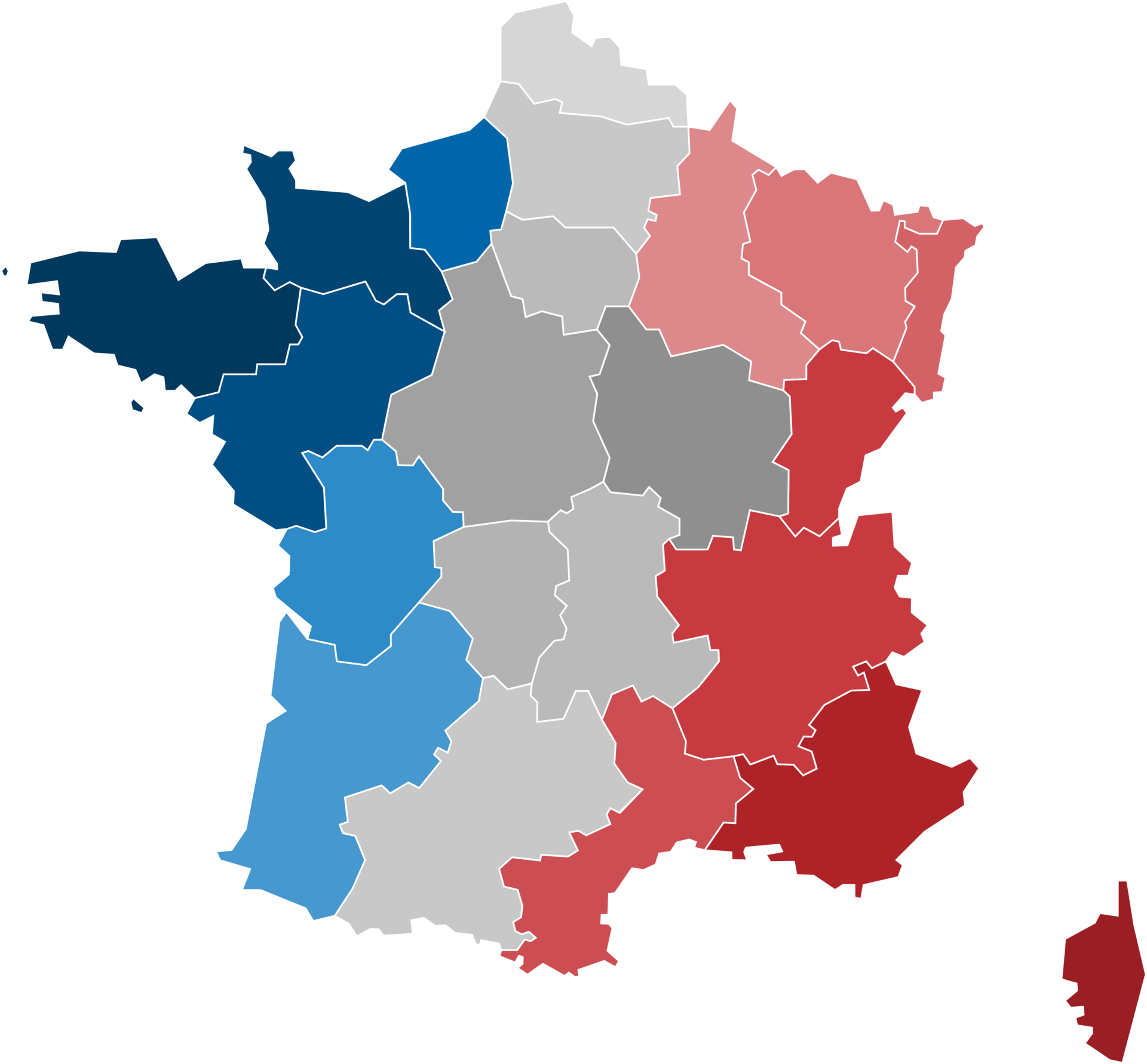 France political map divide by state 13893450 PNG France political map divide by state 13893450 PNG