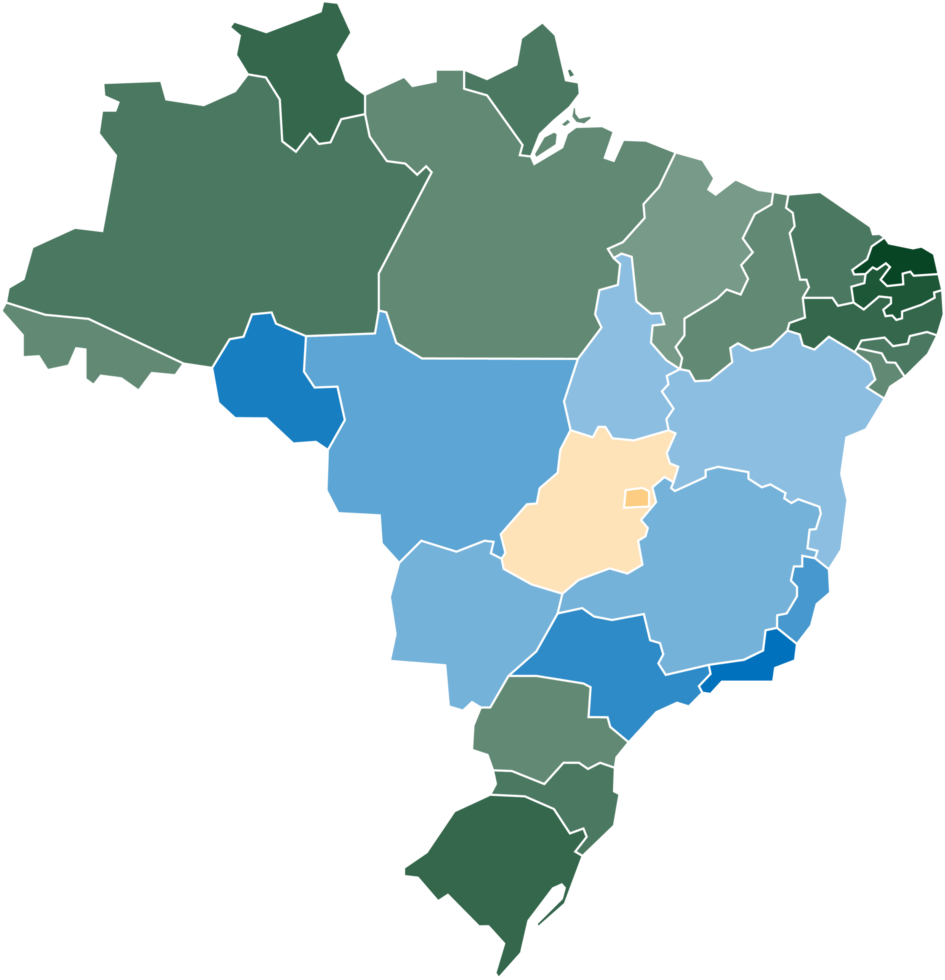 carte politique du brésil divisée par état 13893498 PNG