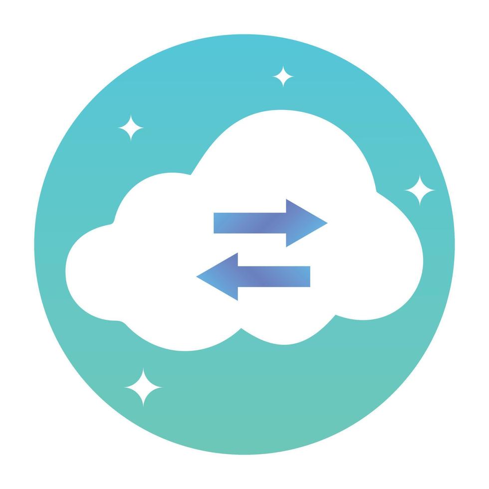 Trendy Cloud Sharing 13895428 Vector Art at Vecteezy