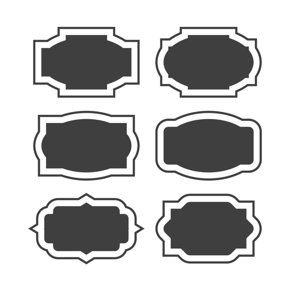 set of black rectangular vector label shapes with outline 13895672 ... set of black rectangular vector label shapes with outline 13895672 ...