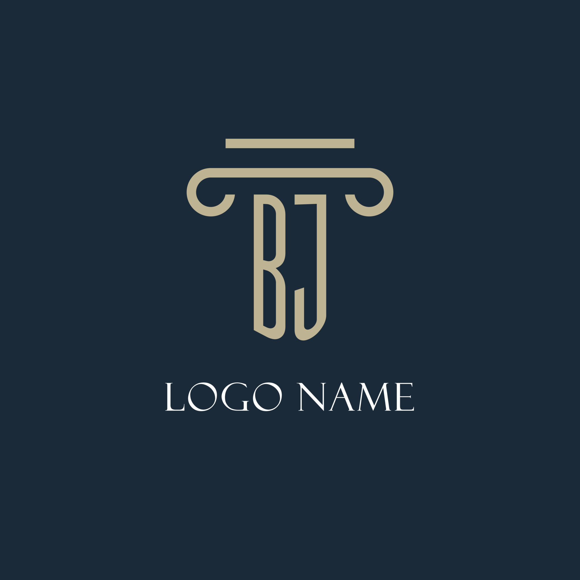 BJ initial logo for lawyer, law firm, law office with pillar icon ... BJ initial logo for lawyer, law firm, law office with pillar icon ...