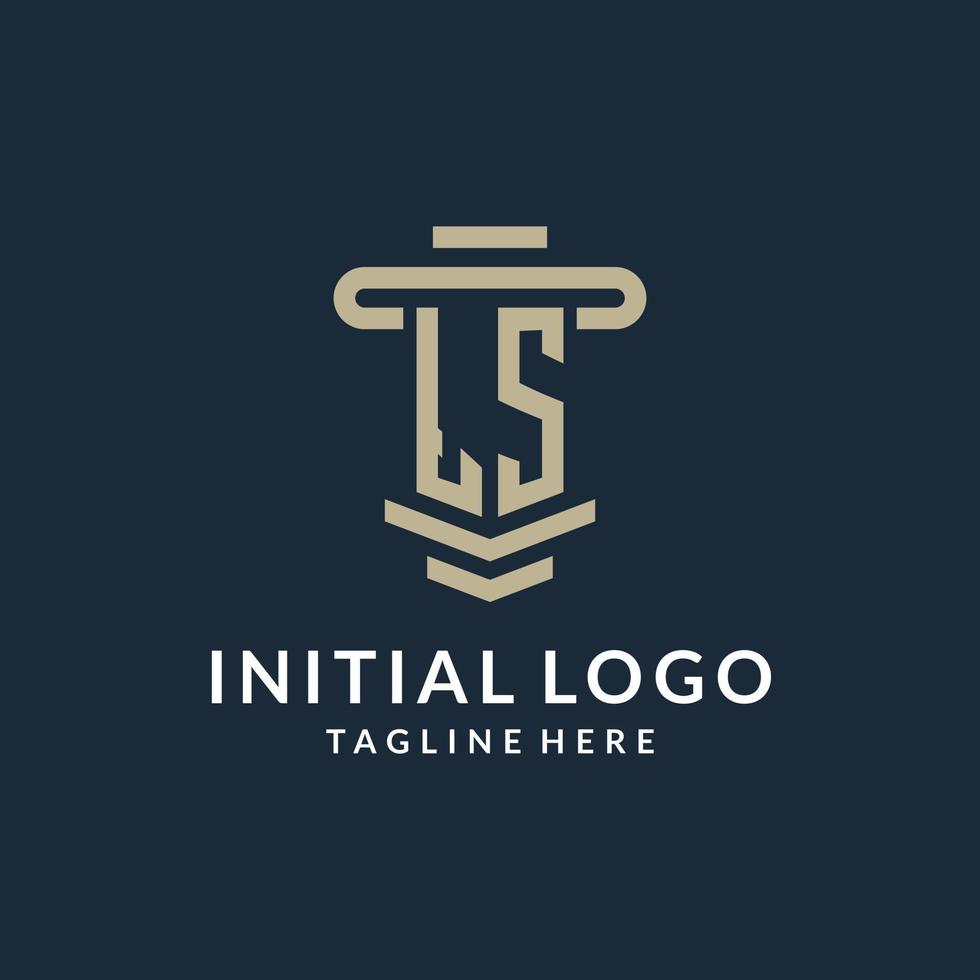 LS initial logo monogram with simple luxury pillar line vector design 13897977 Vector Art at ...