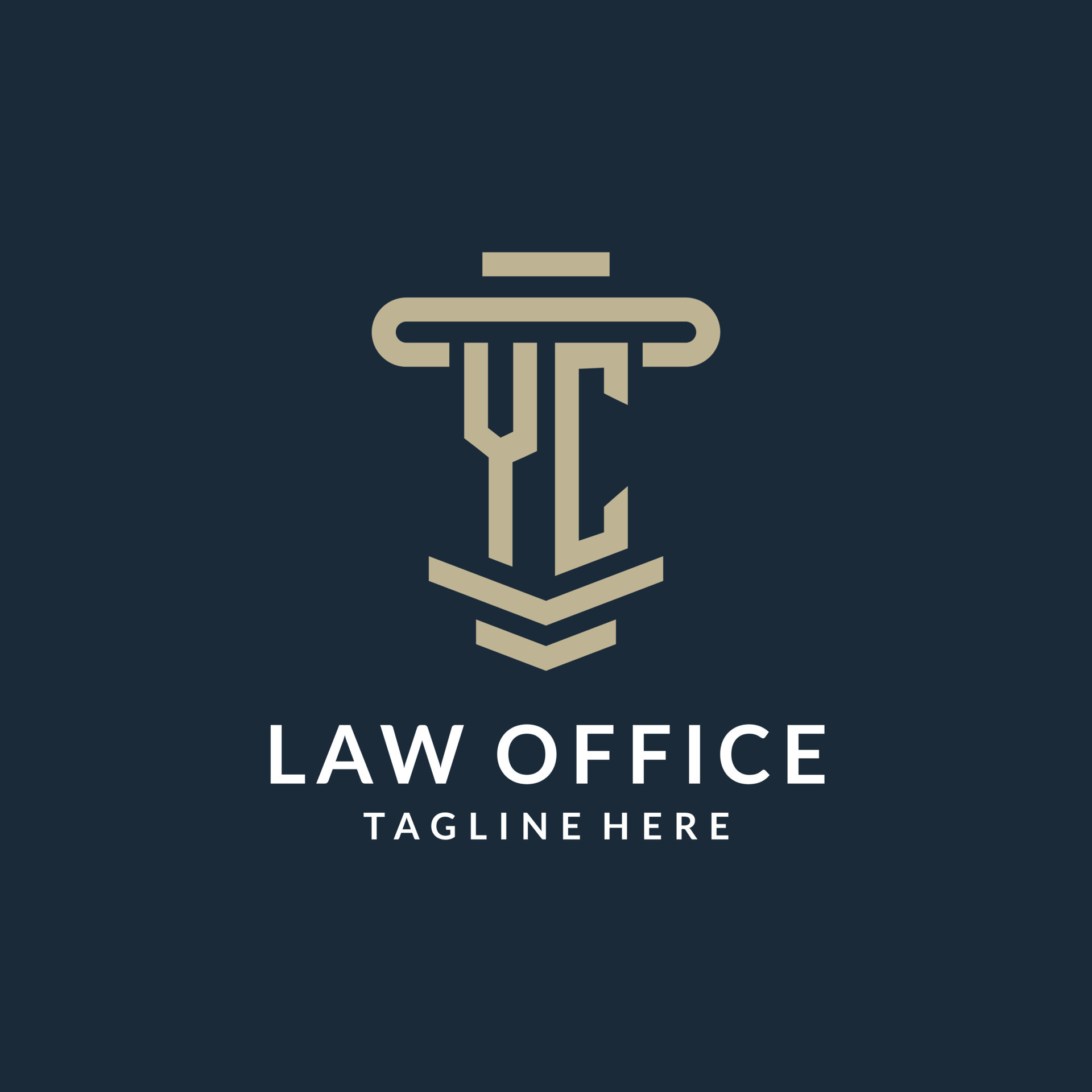 Yc Initial Logo Monogram With Simple Luxury Pillar Line Vector Design 13898410 Vector Art At