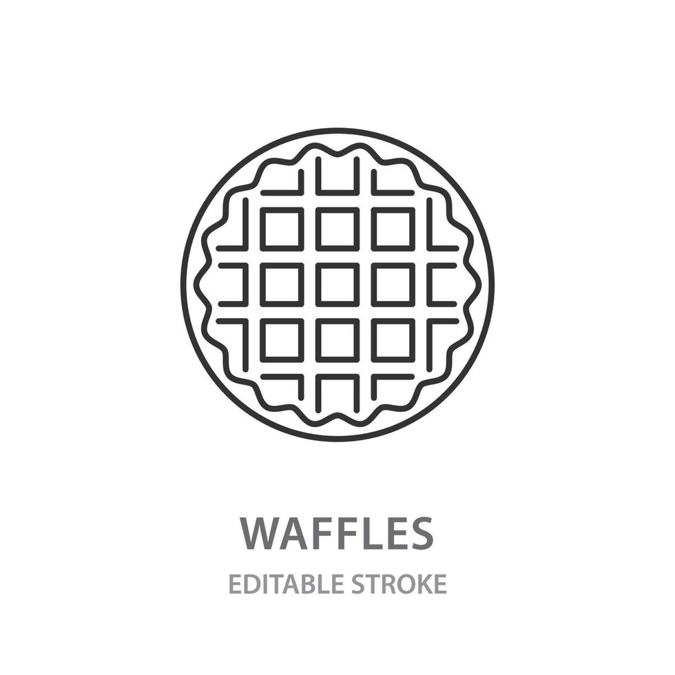 Waffles line icon on white background. Editable stroke. 13899391 Vector ... Waffles line icon on white background. Editable stroke. 13899391 Vector ...