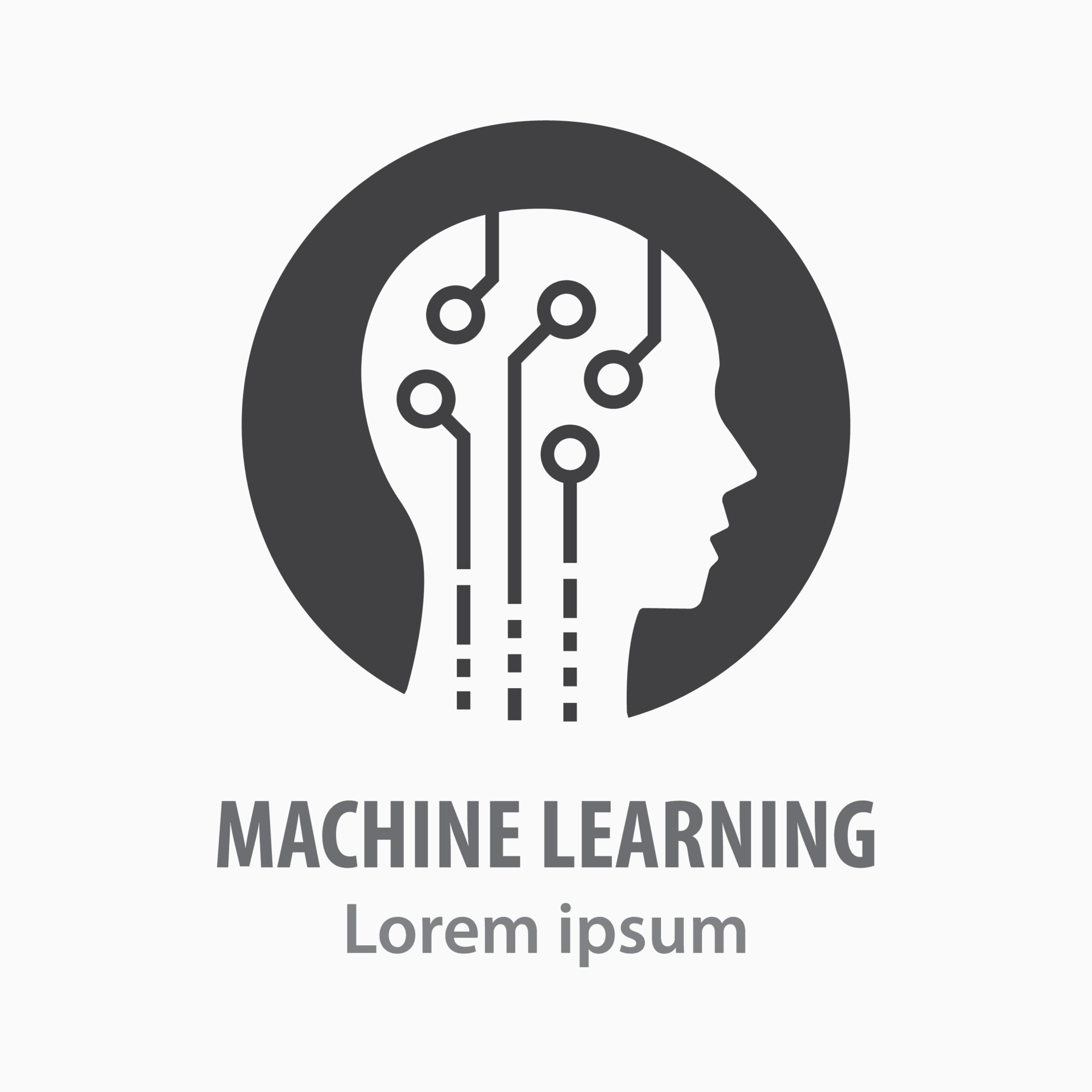 Machine learning icon. Vector illustration. Symbol of artificial ...