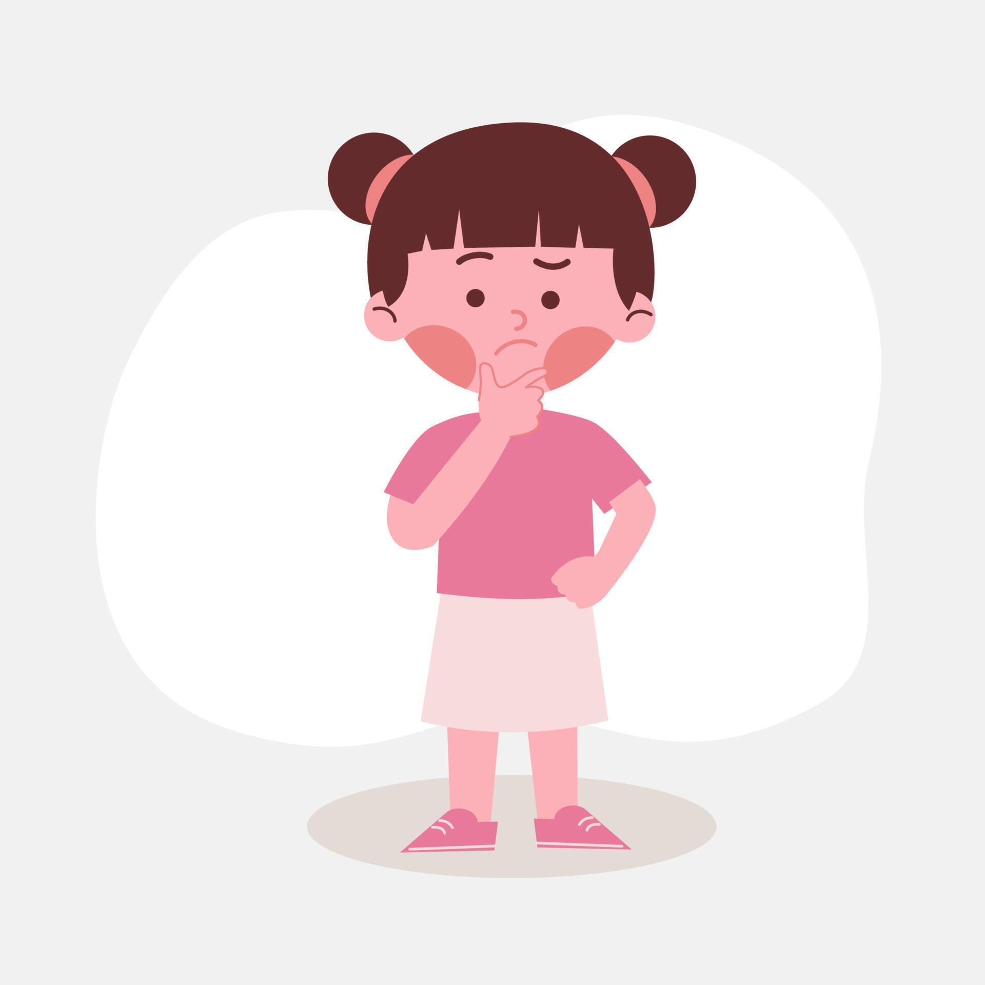 Confused Girl Illustration 13899863 Vector Art At Vecteezy