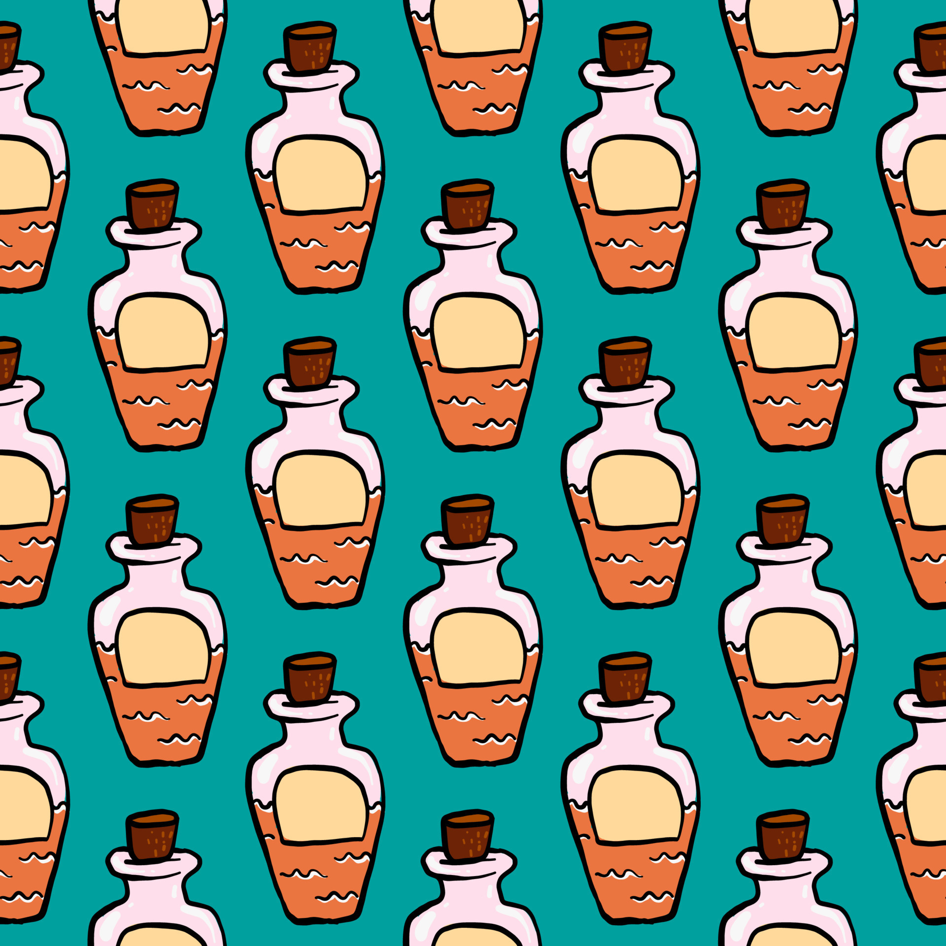 Elixir bottle pattern, seamless pattern on blue background. 13904378 ... Elixir bottle pattern, seamless pattern on blue background. 13904378 ...