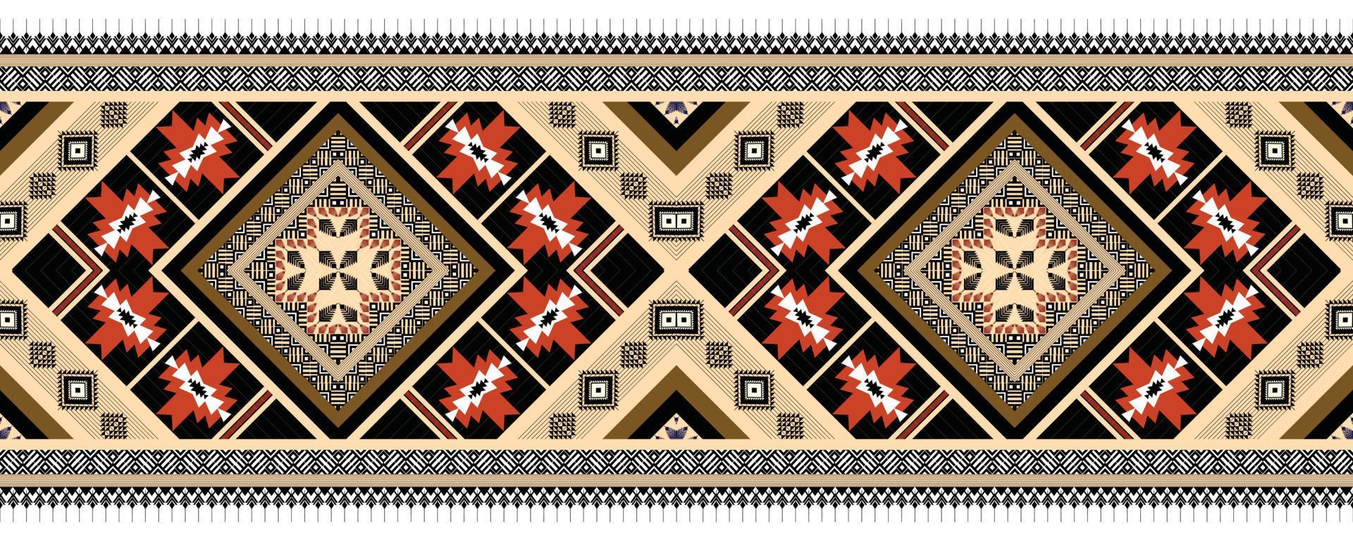 Horizontal Ethnic Geometric Pattern American Aztec Motif Textile Pattern Style Seamless