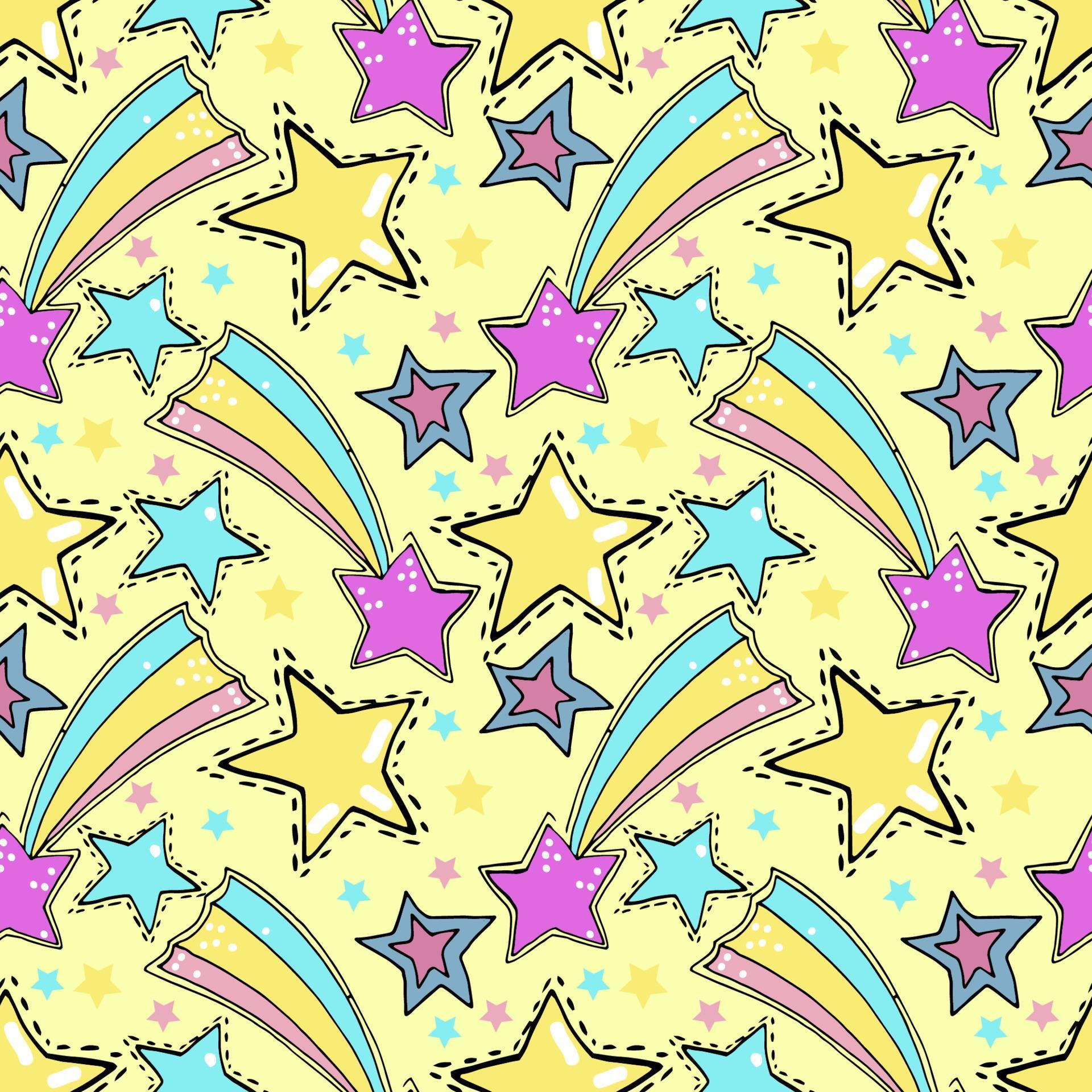 Vector hand drawn doodles stars seamless pattern. 13904634 Vector Art ...