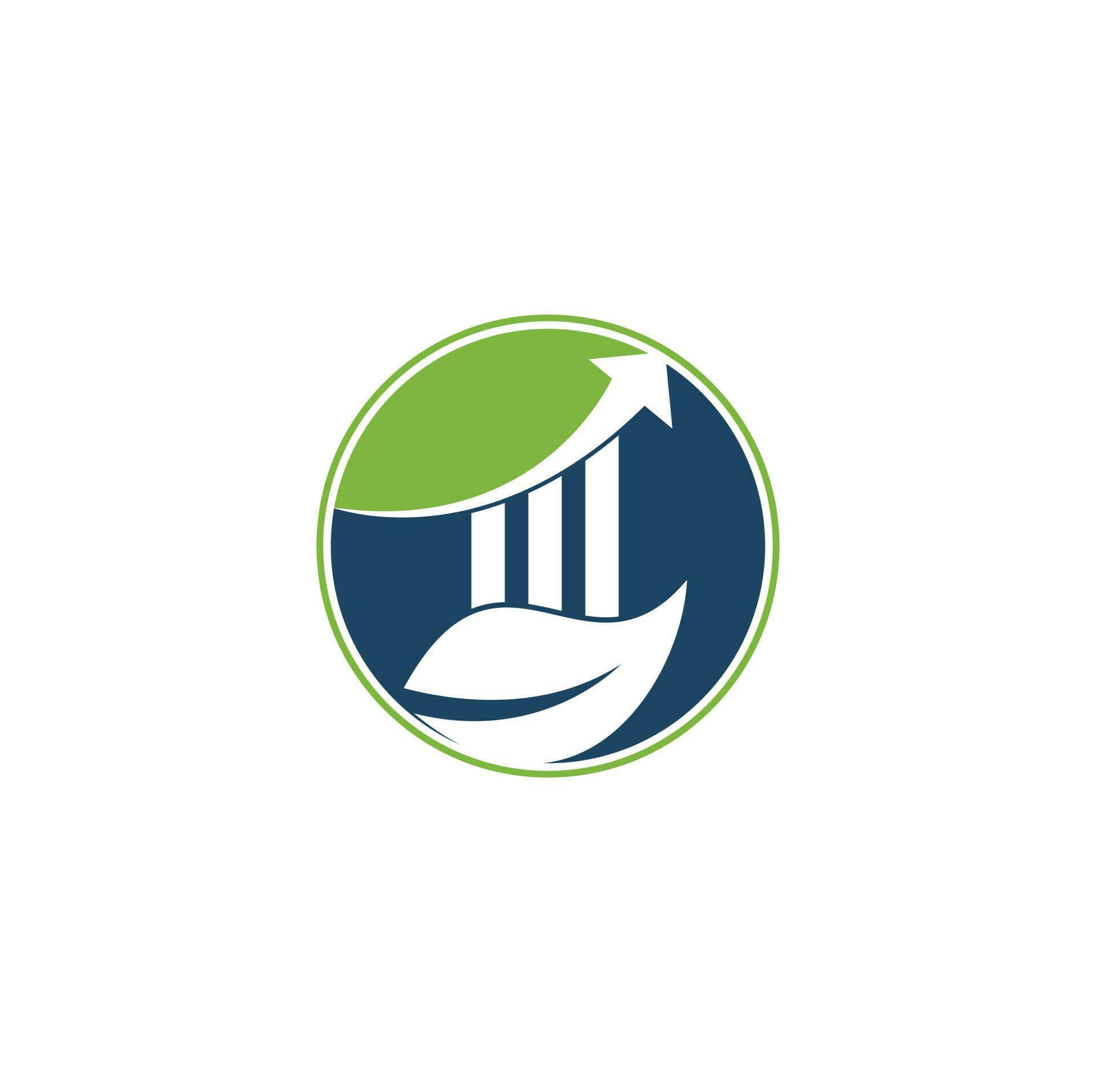 Green finance leaf logo template with profit bar. Business investment logo 13905193 Vector Art ...