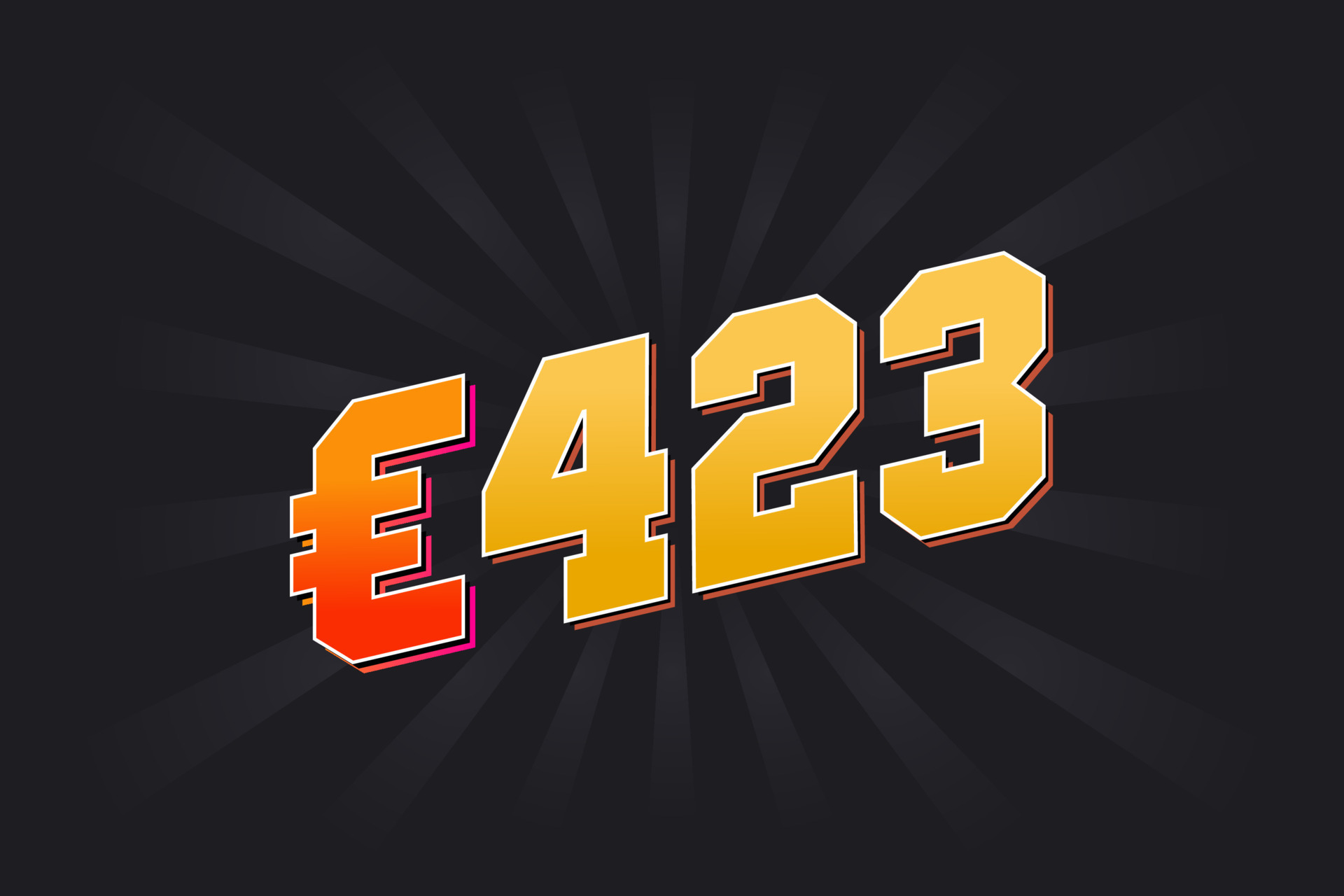 423 Euro Currency vector text symbol. 423 Euro European Union Money ...
