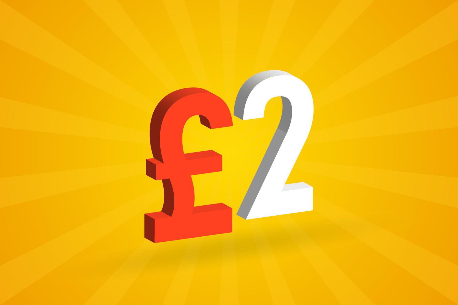 2 Pound Currency 3D vector text symbol. 3D 2 British Pound Money stock vector 13909589 Vector ...