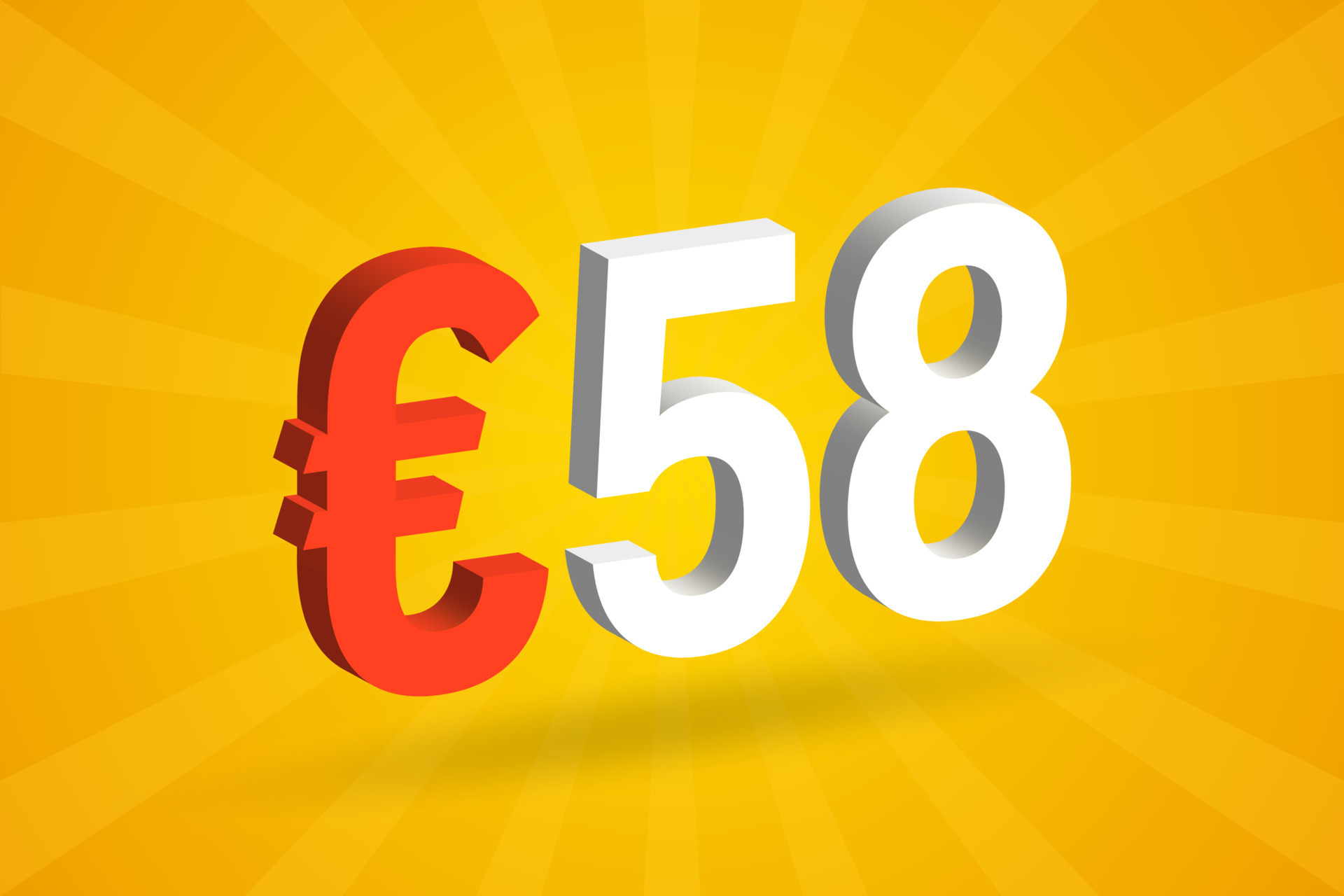 58 Euro Currency 3D Vector Text Symbol 3D 58 Euro European Union Money 58-euro-currency-3d-vector-text-symbol-3d-58-euro-european-union-money