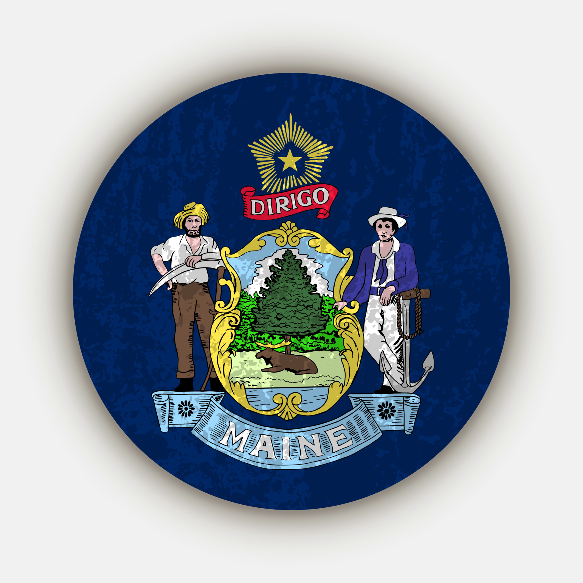 Maine state flag. Vector illustration. 13912768 Vector Art at Vecteezy