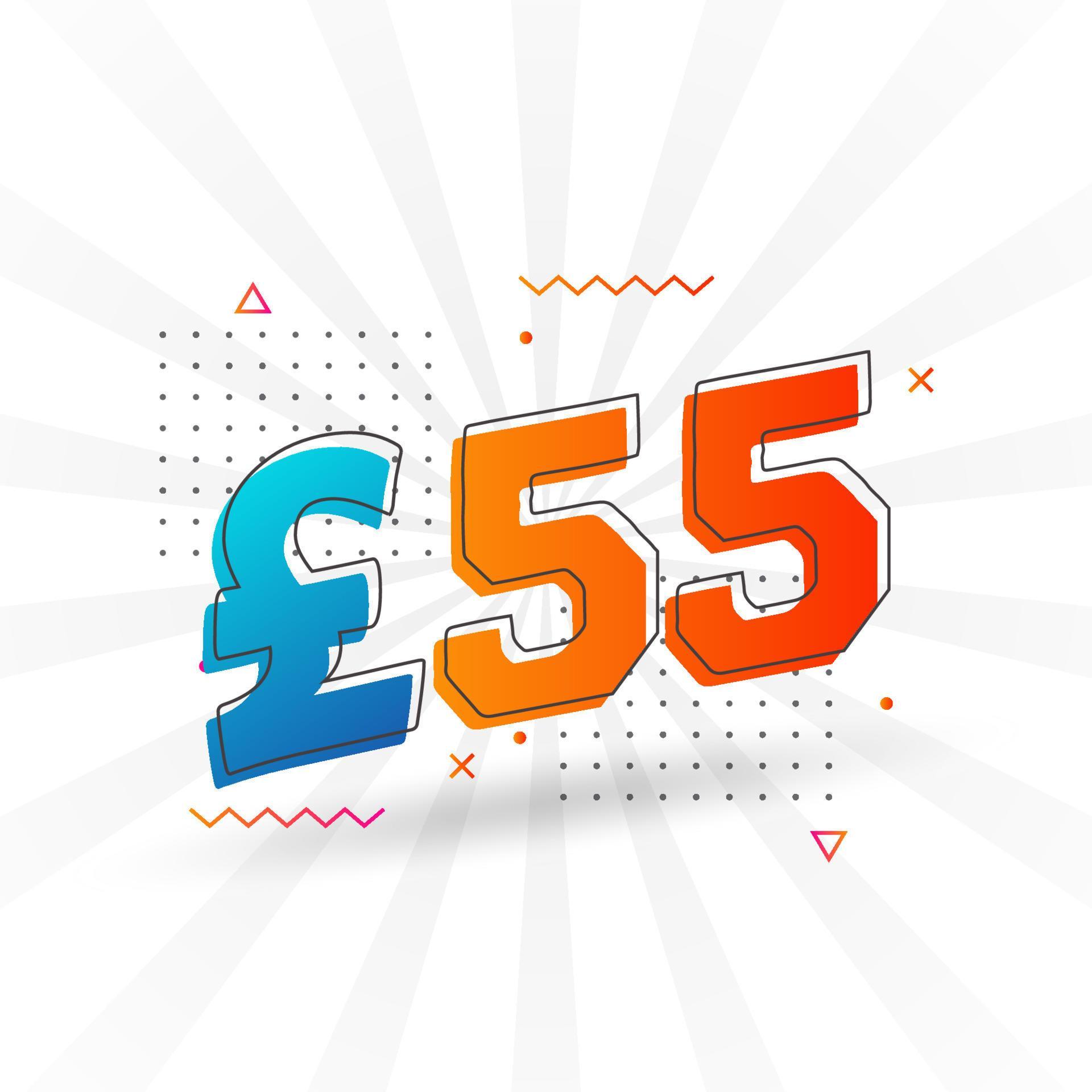 55 Pound Currency vector text symbol. 55 British Pound Money stock vector 13913362 Vector Art at ...