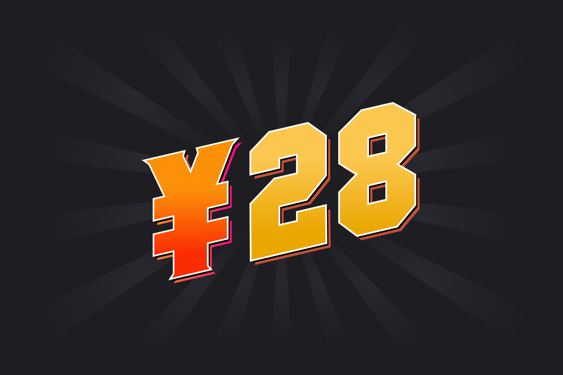 28 Yuan Chinese currency vector text symbol. 28 Yen Japanese currency Money stock vector ...