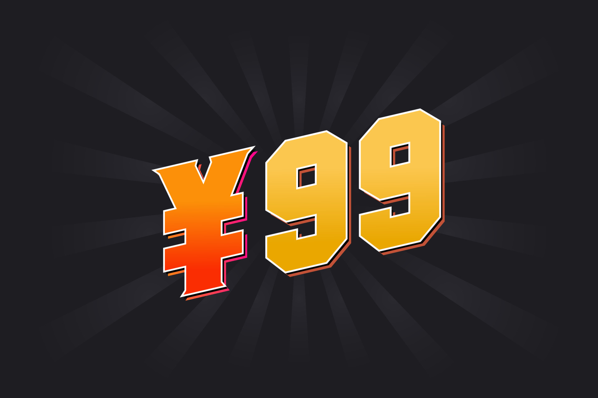 99 Yuan Chinese currency vector text symbol. 99 Yen Japanese currency Money stock vector ...