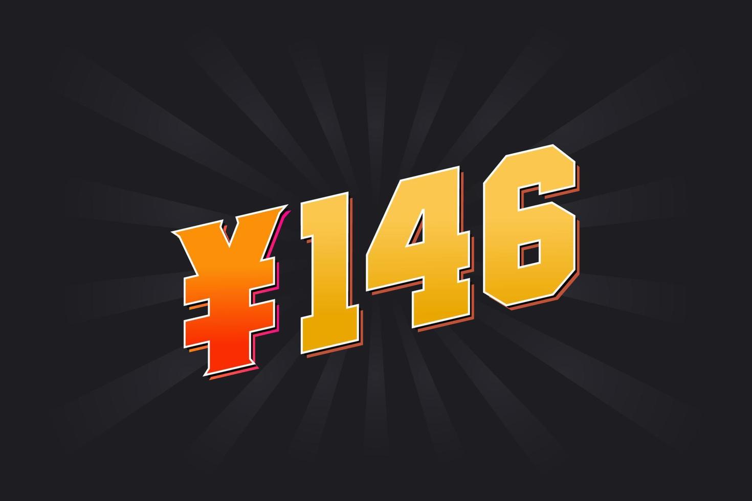 146 Yuan Chinese currency vector text symbol. 146 Yen Japanese currency Money stock vector ...