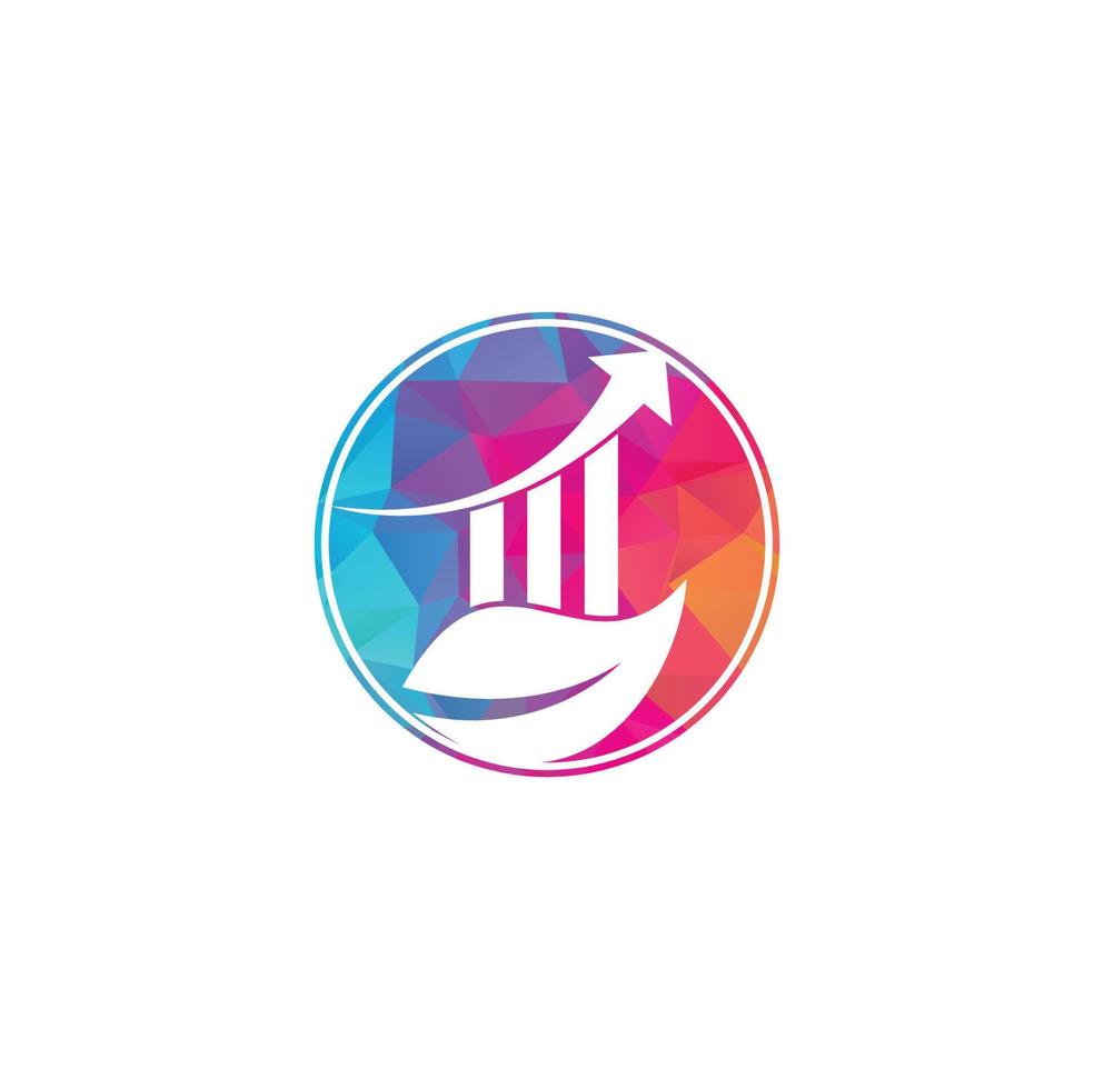 Green finance leaf logo template with profit bar. Business investment logo 13914537 Vector Art ...