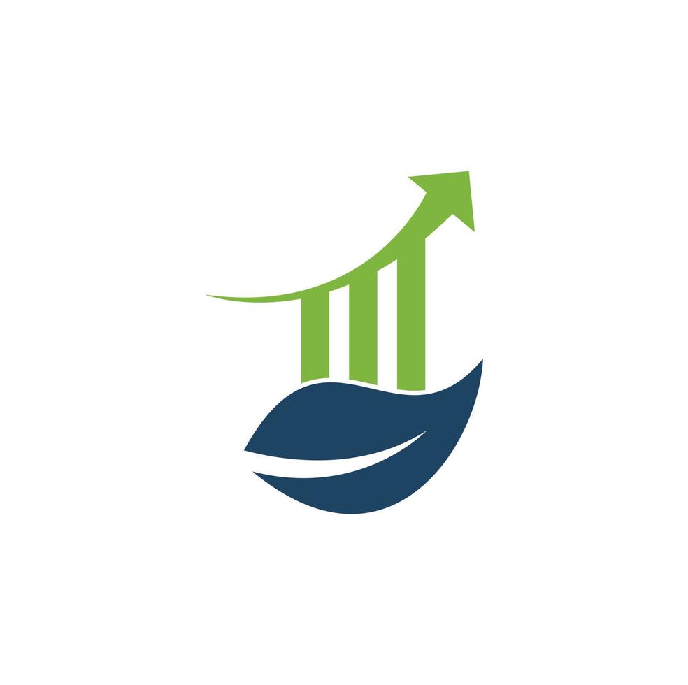 Green finance leaf logo template with profit bar. Business investment logo 13914625 Vector Art ...