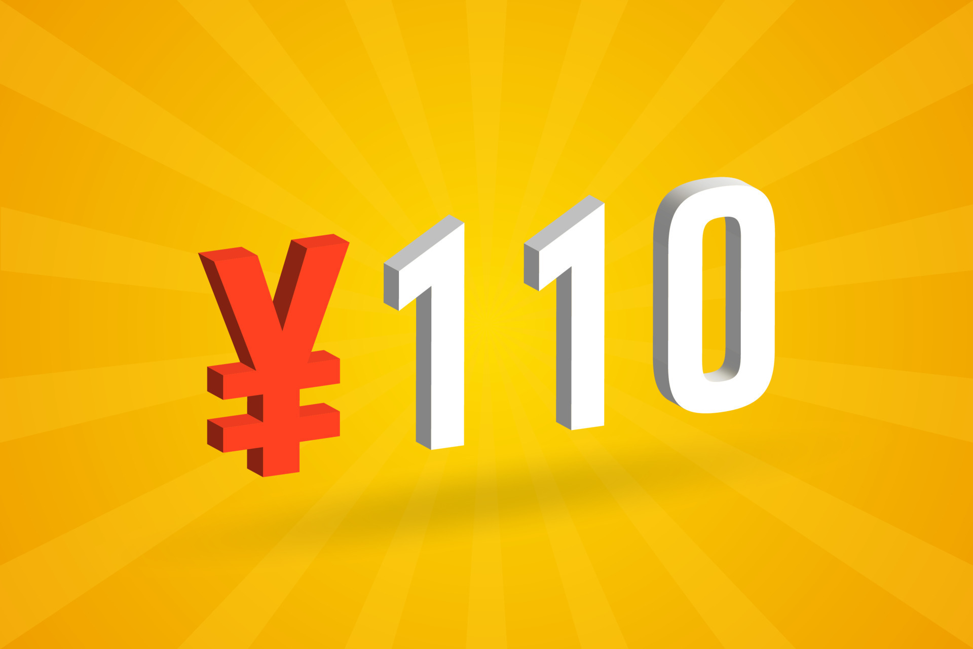 110 Yuan Chinese currency vector text symbol. 110 Yen Japanese currency Money stock vector ...