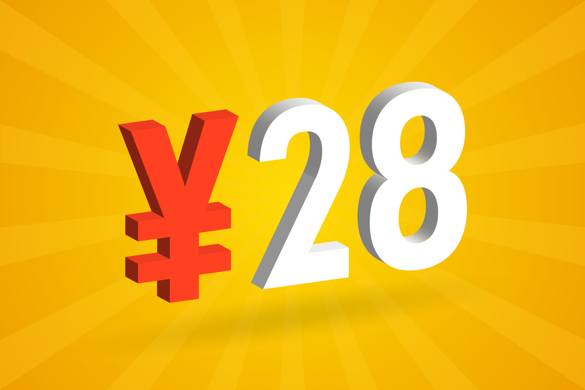 28 Yuan Chinese currency vector text symbol. 28 Yen Japanese currency Money stock vector ...