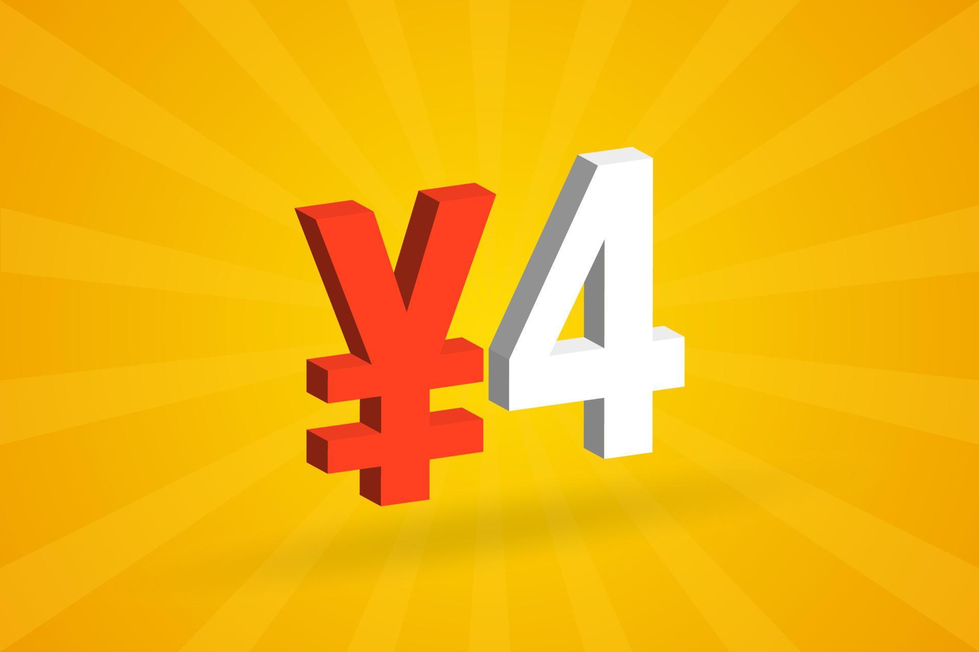 4 Yuan Chinese currency vector text symbol. 4 Yen Japanese currency Money stock vector 13917123 ...