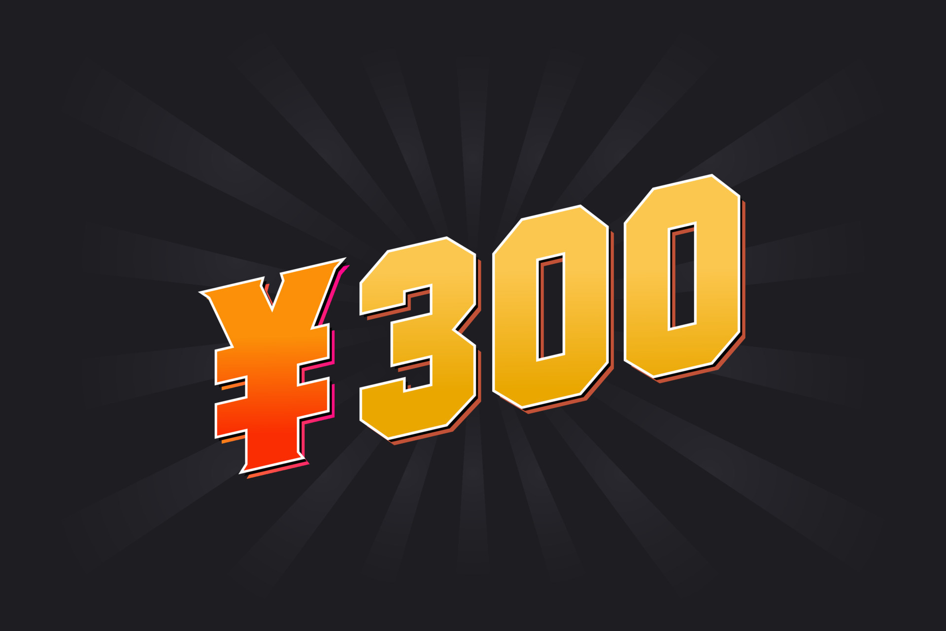 300 Yuan Chinese currency vector text symbol. 300 Yen Japanese currency Money stock vector ...