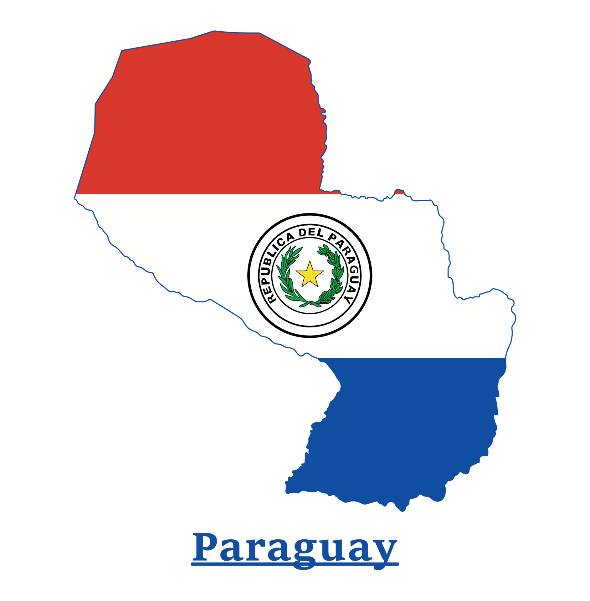 diseño del mapa de la bandera nacional de paraguay, ilustración de la ... diseño del mapa de la bandera nacional de paraguay, ilustración de la ...