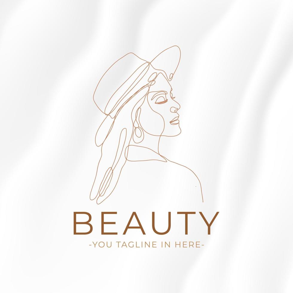 Hand Drawn Minimal Woman Pose Line Art Female Portaits Logo Beauty