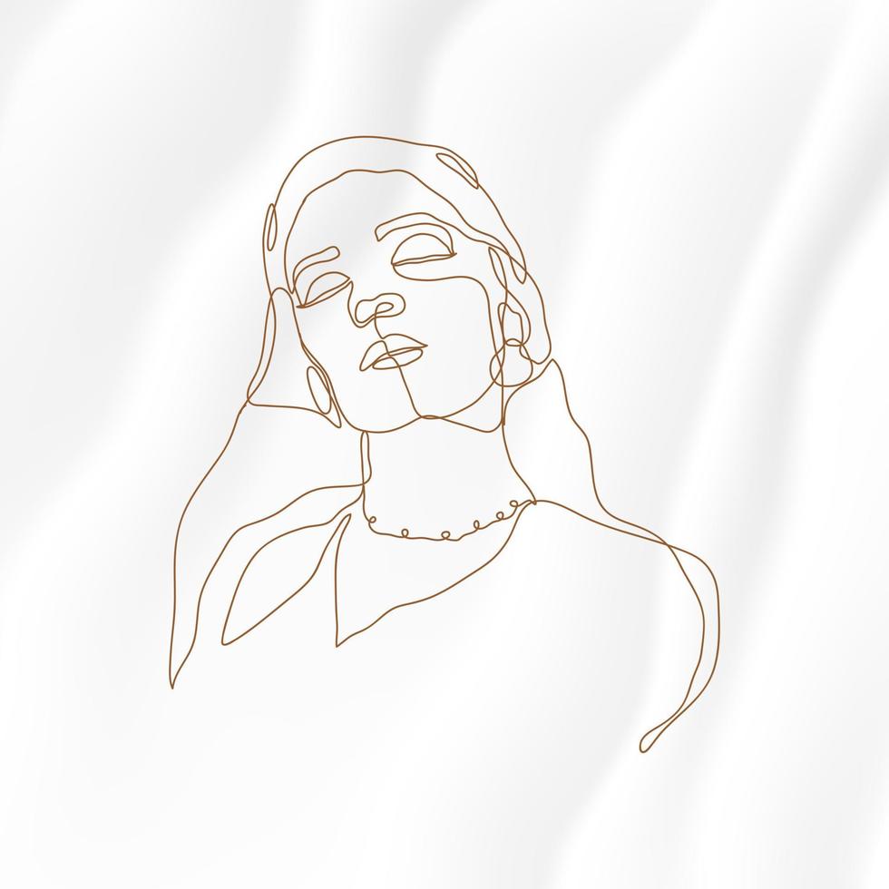 Hand Drawn Minimal Woman Pose Line Art Female Portaits One Line
