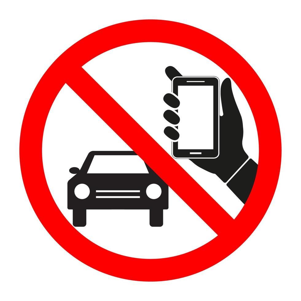 illustration sign prohibited car with mobile phone 13918445 Vector Art ...