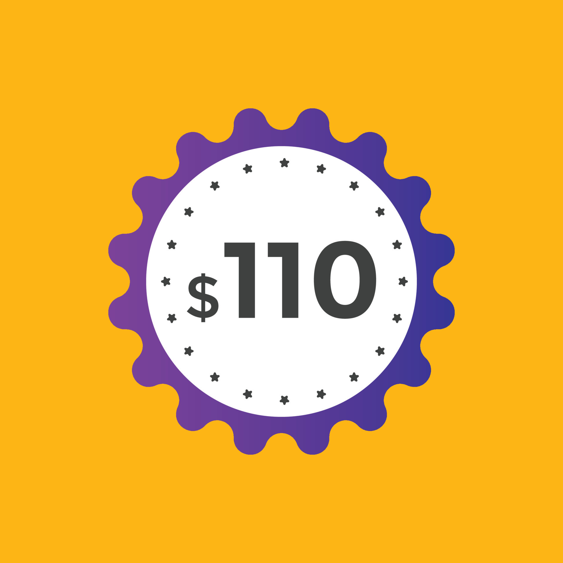110 dollar price tag. Price 110 USD dollar only Sticker sale promotion Design. shop now button ...